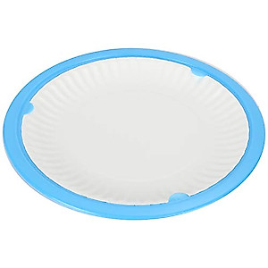 Trenton Gifts 10-Inch Reusable Plastic Paper Plate Holders, Picnic Supplies (12 Set - Assorted Colors)