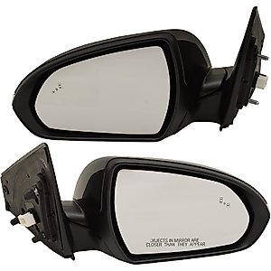 Kool Vue Driver & Passenger Side Power Heated Mirrors for Hyundai Elantra 2017-2018 With Signal Light & Blind Spot Monitor; Without Memory Paintable USA Built Vehicle