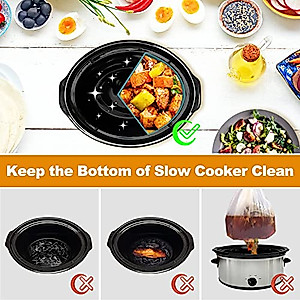 Dompion Silicone Slow Cooker Liners, Reusable 3 Divider Insert Fits for Crock-pot Oval 6/7/8QT Slow Cooker, Dishwasher Safe, Easy Clean, Food-Grade BPA Free Cooking Liners for Most 6-8QT Slow Cooker