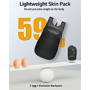 MULISOFT 30L Foldable Hiking Backpack, Lightwight Camping Backpack For Men & Women, Water-resistant Travel Daypack, Multifunctional Black Backpack For Cycling Outdoor Sports