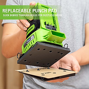 Greenworks 24V Cordless 1/4 Quarter Sheet Sander with 2Ah Battery and Charger