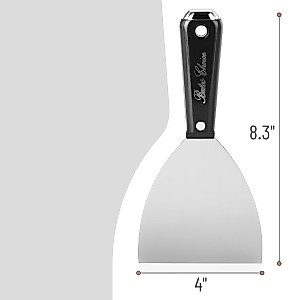 Bates- Putty Knife, 4 Inch, Carbon Steel, Flexible, Metal Scraper, Drywall Spackle Knife, Metal Paint Scraper Tool, Putty Knife Scraper, Wall Scraper, Metal Putty Knife, Drywall Putty Knife
