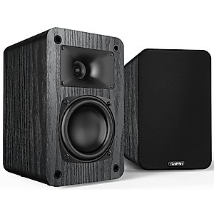 Saiyin Passive Bookshelf Speakers for Desktop Stereo or Home Theater Surround Sound, 3.5-Inch Woofer with Horn Tweeter, 2-Way Passive Near-Field Monitor Speakers, Wall Mountable,Without Speaker Wire