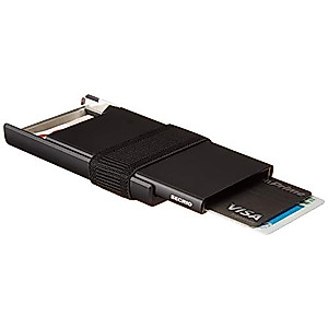 Secrid Cardslide Wallet, Black Cardprotector with Black Slide, Multi-Use RFID Case