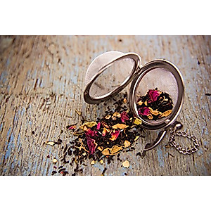 HIC Loose Tea Leaf Strainer and Herbal Infuser, 18/8 Stainless Steel, Mesh Tea Ball, 3-Inch