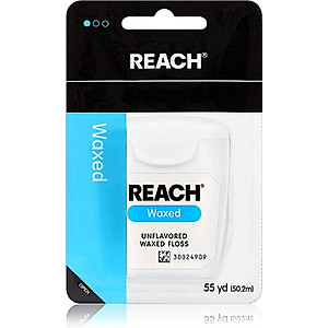 Reach Waxed Floss Unflavored - 55 yds, Pack of 6