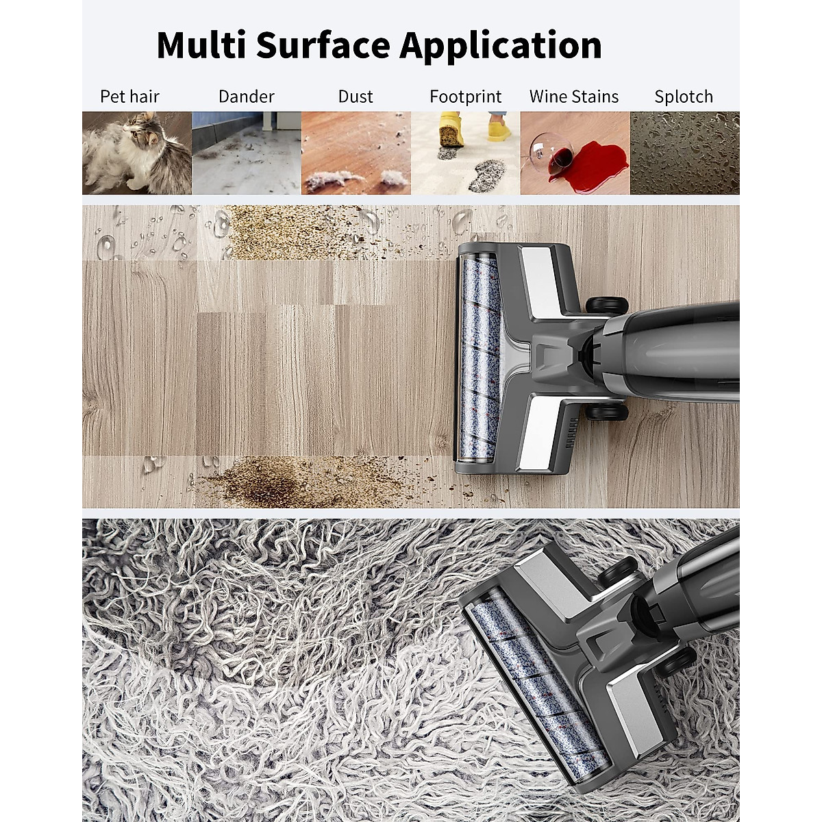 Stealth All in One Cleaner and Mop Shop Wet Dry Vacuums, Hard Floors and Area Rug, Gray