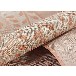 Momeni Riviera Transitional Indoor/Outdoor Area Rug, Coral, 5'3" X 7'