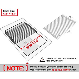 Surpahs Over The Sink Multipurpose Roll-Up Dish Drying Rack (Warm Gray, 17.5" x 13.1" - Small)