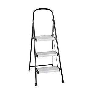 COSCO Three Step Folding Step Stool with Rubber Hand Grip