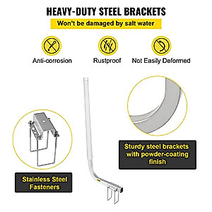 VEVOR Boat Trailer Guide-ons, 40", 2PCS Steel Trailer Post Guide on, Trailer Guides with PVC Pipes, Mounting Hardware Included, for Ski Boat, Fishing Boat or Sailboat Trailer, White