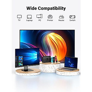 UGREEN RJ45 Coupler Ethernet Extender 1000Mbps, Cat7 Cat6 Cat5e 328ft Ethernet Cable Extender Ethernet Adapter, LAN Connector in Line Coupler Female to Female Black