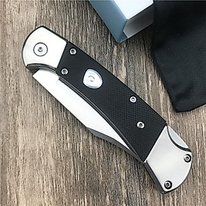 3'' 440C Clip Point Blade Black G10 Handle Back Lock Folder Opening,Camping EDC Tool Folding Pocket Knife Everyday Carry,Gift for Men