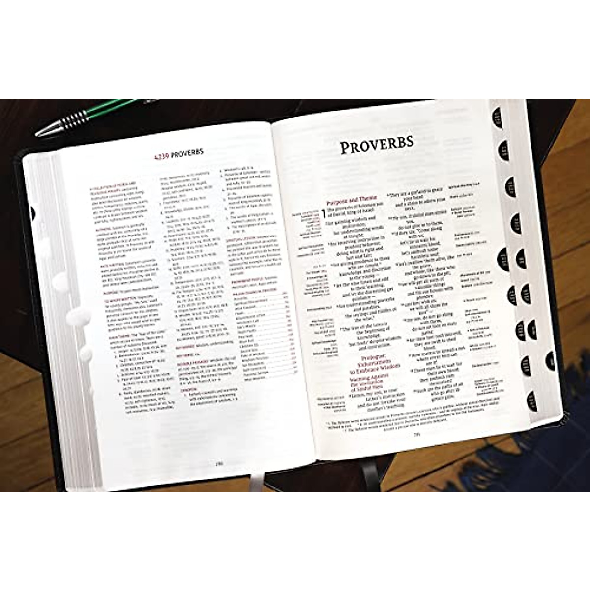 NIV, Thompson Chain-Reference Bible, Large Print, European Bonded Leather, Black, Thumb Indexed, Red Letter, Comfort Print