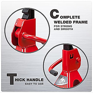 Jack Boss Jack Stands 2 Ton (4,400 LBs) Low Profile Lifting Car Stand, Fit Use for Cars Automotive Sedans, Red, 2 Pack