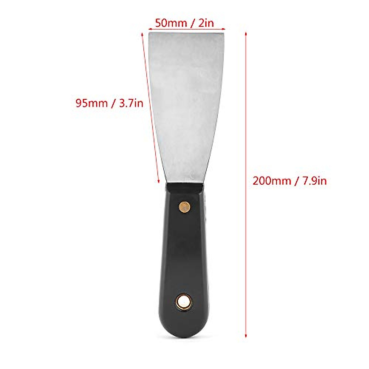 Grey Knife Scraper - Professional Stainless Steel Putty Knife and Wallpaper Paint Shovel with Soft Grip Handle