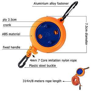 Portable Travel Clothesline Cord, Adjustable Camping Clothes line, Heavy Duty Washing Line with 20 Clothespins & 10 Stoppers for Indoor/Outdoor, Camping, Travel, Courtyard 26ft, 2Pack