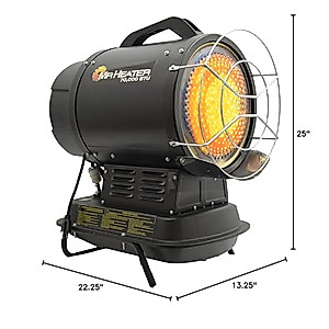 Mr. Heater MH70KTFR 70,000 BTU Portable Kerosene Radiant Heater with Quiet Burner Technology for Jobsites, Workshops, Or Large Outdoor Areas