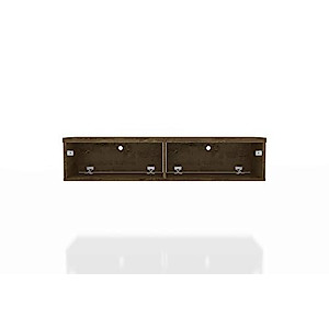 Manhattan Comfort Liberty Mid Century Modern Home Office Floating Desk, 42.28", Rustic Brown