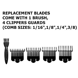 Replacement Blades Compatible with Andis T Outliners, Compatible with Andis GTX/GTO, Replacement Blade (sliver steel T blade + sliver steel blade),2 PACK