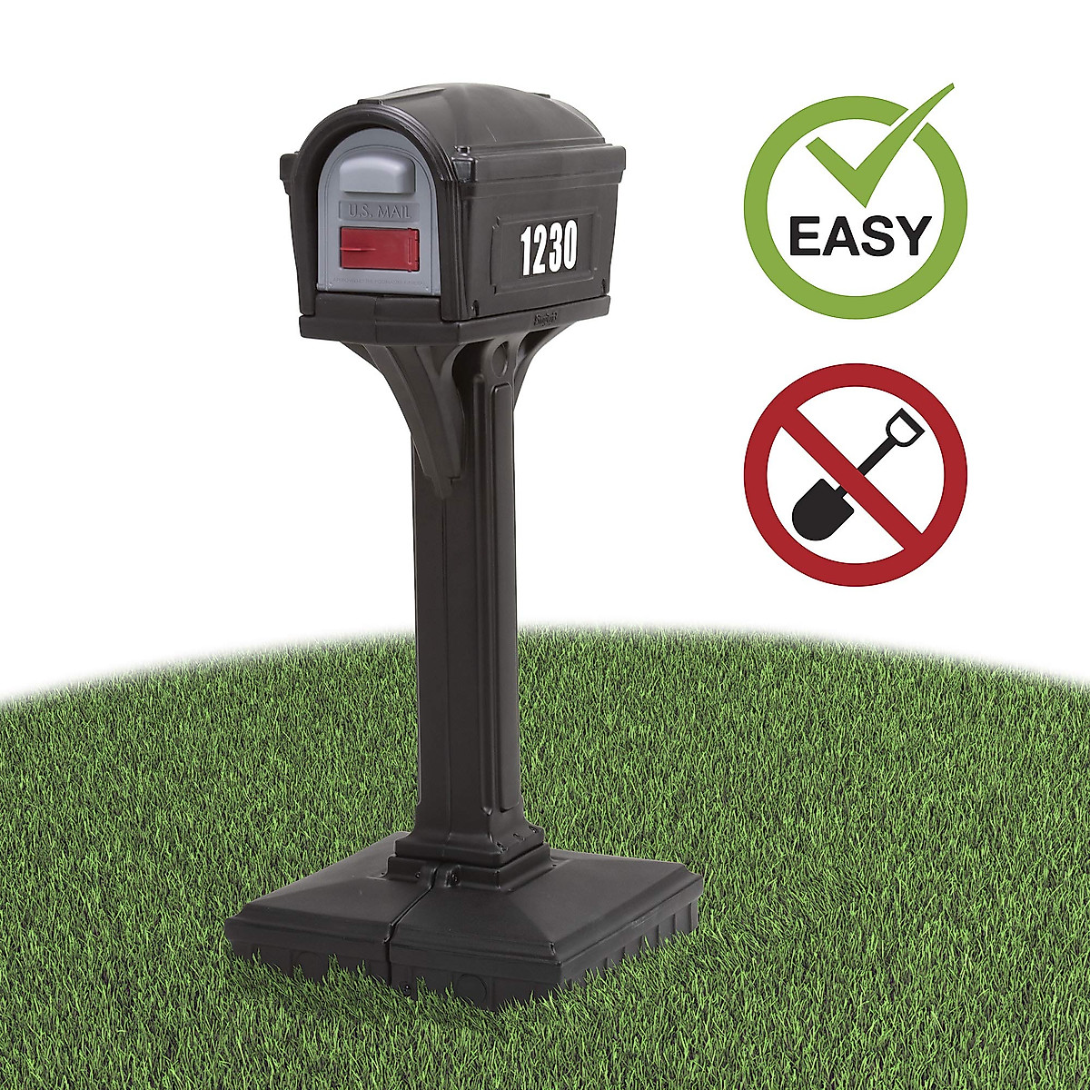 Simplay3 Dig-Free Easy Up Classic Mailbox (Black)