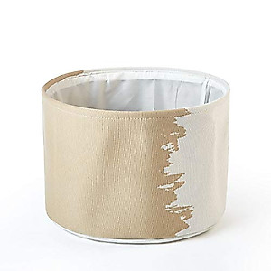 Urban Shop Colorblock Round Storage Basket, Tan