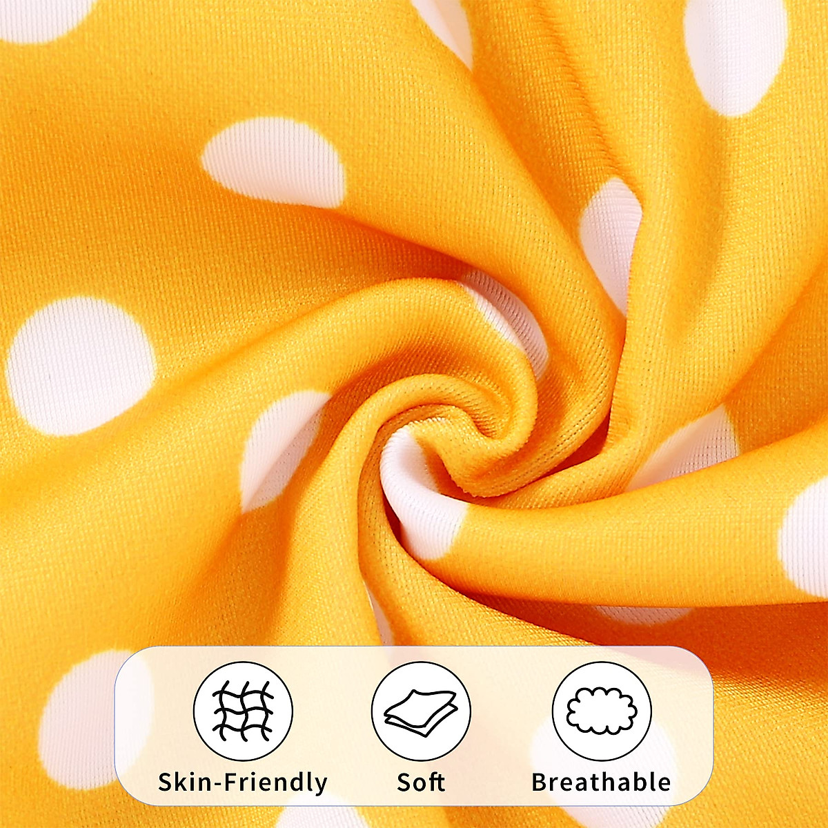 YOUNGER TREE Toddler Baby Girls Summer Swimsuit Sleeveless Polka Dot Swimwear Two-Piece Suit Beach Bikini Outfits Bathing Suit （Yellow Swimsuit, 3-4T）