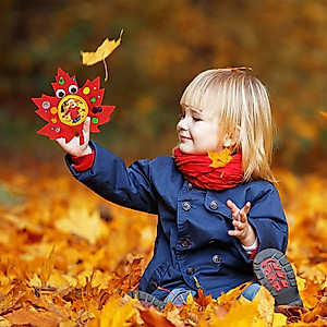 Winlyn 20 Sets Fall Crafts Kits Fall Crafts DIY Fall Leaf Shaped Picture Frames Ornaments Decorations Art Sets Foam Stickers Arts and Crafts for Kids Halloween Thanksgiving School Classroom Activities