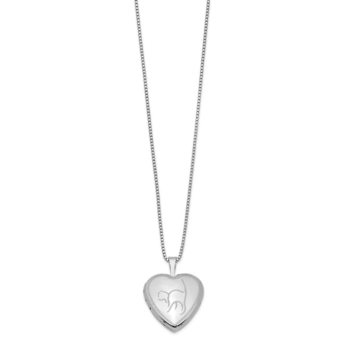 IceCarats 925 Sterling Silver Cat Heart Love Personalized Photo Locket Chain Necklace