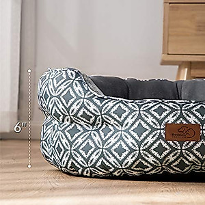 Bedsure Small Dog Bed for Small Dogs Washable - Cat Bed for Indoor Cats, Round Super Soft Plush Flannel Puppy Beds, Slip-Resistant Oxford Bottom, Coin Print Grey