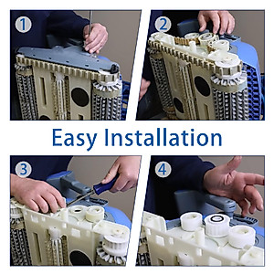 4 Pack Guide Wheels with 2 Pack Pulley Gears Replacement Parts Number 3884997-R6 Compatible with Nautilus CC Plus, Maytronics Dolphin Fits Dx3/Dx4/Dx6 &M200/M400/M500 Pool Cleaner Parts