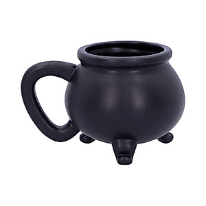 Nemesis Now U4791P9 Smooth Black Witch's Brew Cauldron Mug 13.5cm, Resin w. Stainless Steel