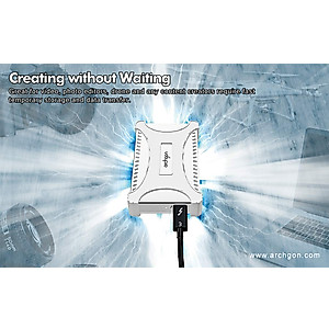 archgon 2TB Thunderbolt 3 Aluminum External NVMe SSD Drive with Combo Thermal Pads and Silicone Protector Model X70 II (2TB, Silver)