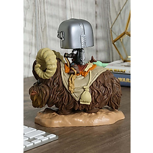 Funko POP Pop! Deluxe: Mandalorian - Mandalorian on Bantha with Child, Multicolor, Standard