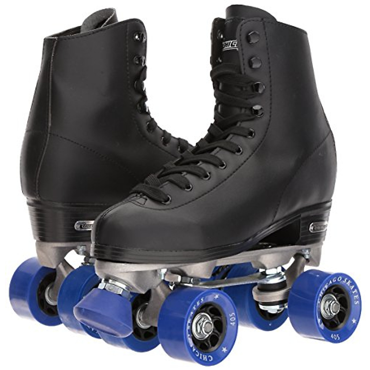 CHICAGO SKATES Men's Classic Roller Skates - Premium Black Quad Rink Skates - Size 8
