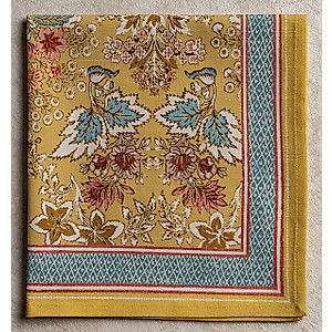 Maison d' Hermine Napkin 100% Cotton Set of 4 Decorative Washable Table Cloth Napkins, Dining, Home, Wedding, Banquet, Buffet, Marquise - Spring/Summer (20”x20”)