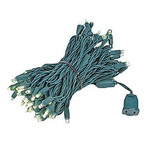 Novelty Lights 100 Light LED Christmas Mini Light Set, Outdoor Lighting Party Patio String Lights, Warm White, Green Wire, 50 Feet