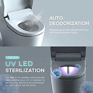 VOVO STYLEMENT TCB-8200SA Smart Bidet Toilet for bathrooms, Elongated One Piece Toilet with Auto Open/Close Lid, 1.12 GPF, Auto Dual Flush, ADA Chair Height, Heated Seat, Made in Korea