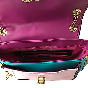 Betsey Johnson Colorblock Love Top Handle Flap Satchel, Multi