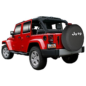 Boomerang® - 35" Soft Tire Cover Compatible with Jeep® Wrangler JK (2006-2018) - Dog Paw Prints