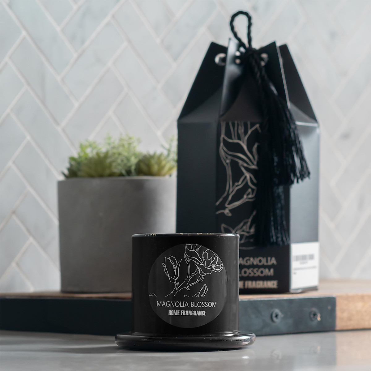 Luxury Rosemary Scented Candles, Soy Wax Glass Dome Candles, 21 OZ Birthday Gift for Women, Relaxing Aromatherapy Candles, Luxury Candles, Romantic Gift for Valentine, Christmas and Mom (Black)