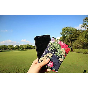 wyxis 5 Pack Eco Friendly Large Floral Tote Bag Foldable Nylon Groceries Bag Fits in Pocket