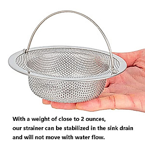Kitchen Sink Strainer Basket Catcher with Upgrade Fast Flow Design, Qtimal 2 Pack Anti-Clogging Stainless Steel Drain Filter with Handle for Most Kitchen Drains, Rust Free and Dishwasher Safe