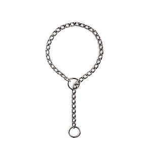 Mighty Paw Chain Slip Collar - Cinch Dog Accessory - Choke Chain Feature - Premium Quality Gunmetal Slip Chain - No Pull Dog Collar - Training Choke Collar - Escape Proof Collar for All Dog Breeds