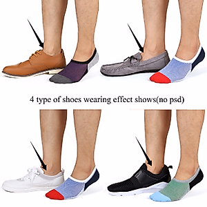 Mottee&Zconia No Show Socks for Mens Low Cut Ankle Invisible Non-Slip Casual Sports Athletic Cotton Socks 6Pairs Size L