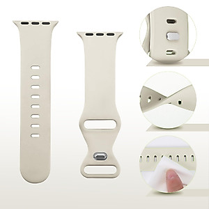 Tighesen Sport Bands Compatible with Apple Watch Band Ultra 2/Ultra SE Series 10/9/8/7/6/5/4/3/2/1 38mm 40mm 41mm 42mm 44mm 45mm 46mm 49mm S/M M/L for Women/Men Silicone iWatch Band