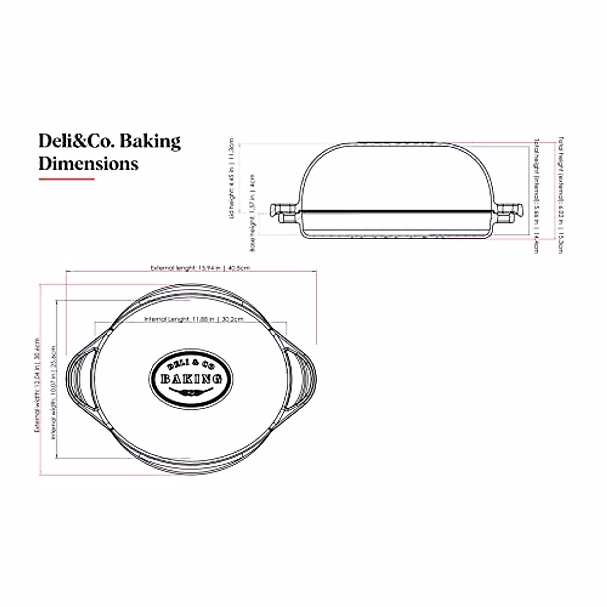 Deli&Co. Baking Pre-Seasoned Cast Iron Bread Pan Multicooker | Bake sourdough bread, grill steaks and cook stews | Seasoned with canola oil with a smooth surface finish