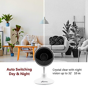 Apone 5MP IP Security Cameras Intdoor for Home Surveillance, Dual Screen Auto Tracking, Motion Detection, Tilt Baby Monitor Camera with 180-degree for Night Vision, Up to 128GB SD Card Supported