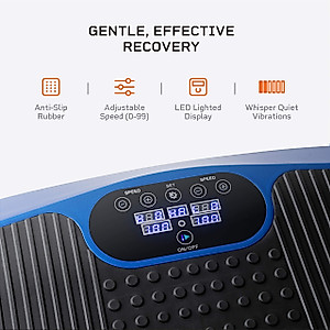 LifePro Hovert 3D Vibration Plate Machine - Dual Motor Oscillation, Lateral + 3D Motion Viberation Platform Machine - Full Whole Body Vibrarating Machine for Home Exercise & Fitness (Blue)