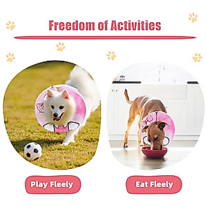 BALAPET Soft Dog Cone for Small Dogs, Inflatable Comfortable Dog Donut Collar Alternative After Surgery, Protective Elizabethan Donut Collar for Dogs Recovery and Stop Licking, Pink, XL